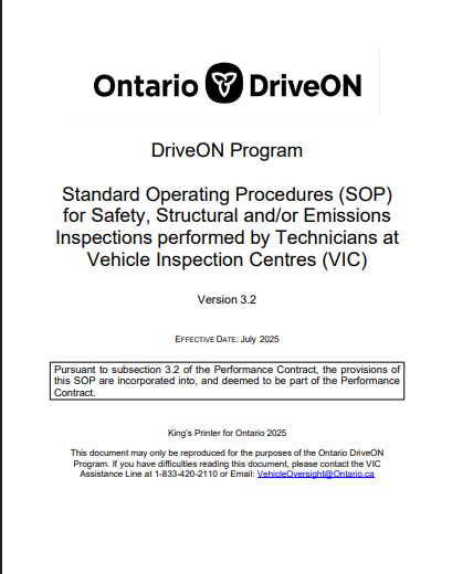 Procédures opérationnelles normalisées et directives – Ontario VIC French